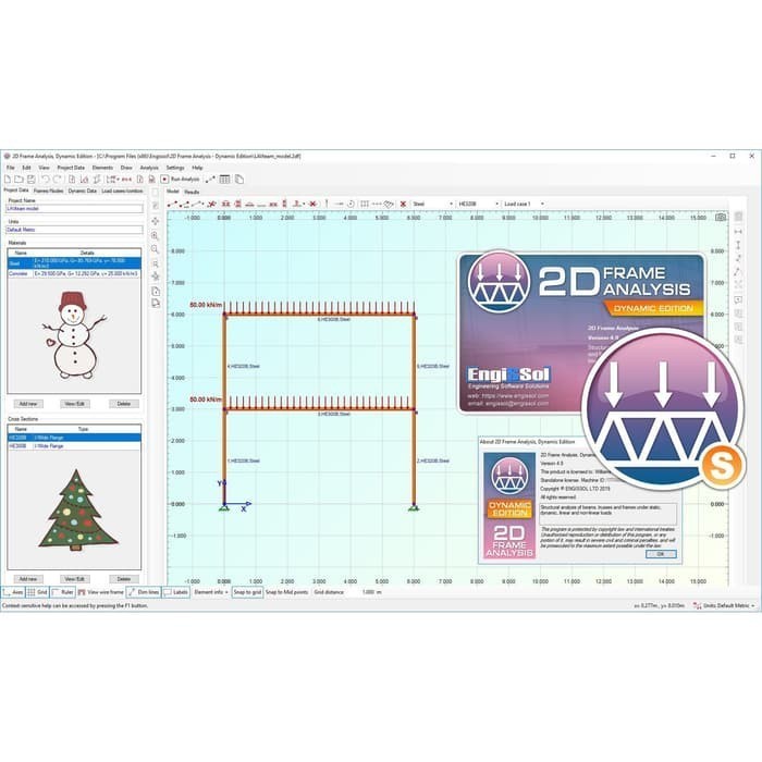 Jual Engissol 2D Frame Analysis 4.9 Cross Section Analysis Design 4.2 | Shopee Indonesia