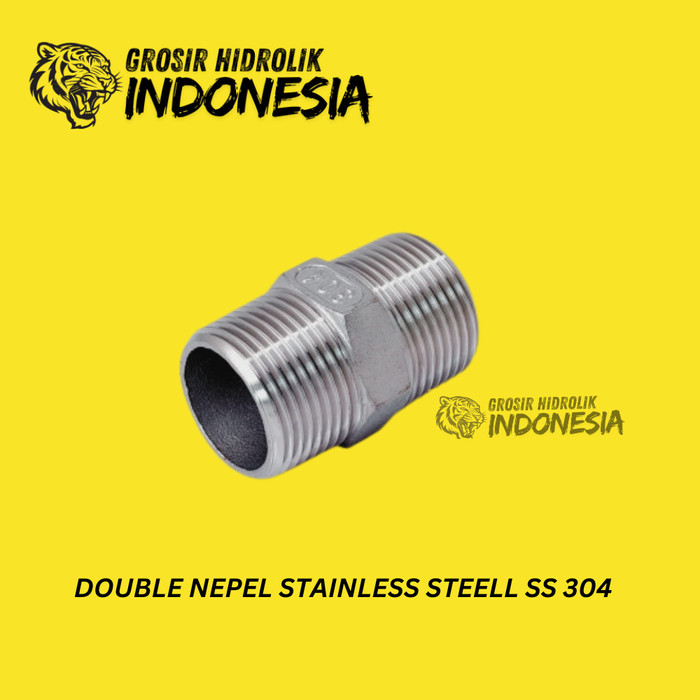 Jual 1 1/2'' DOUBLE NEPEL STAINLESS STEEL 1 1/2'' SS 304 | Shopee Indonesia