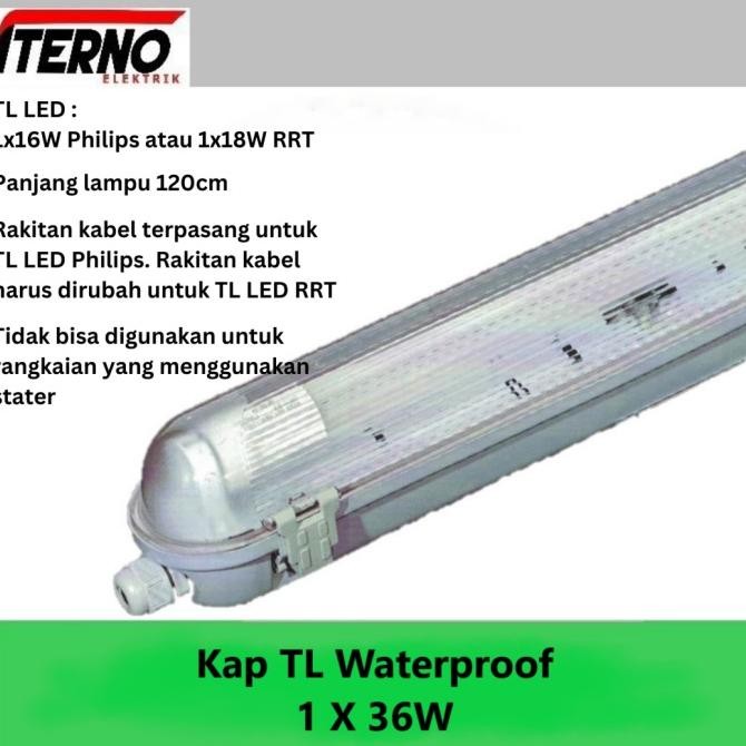 Jual Spesial Kap Lampu Waterproof 1X36 1X36W Tl Led 1X16W Ip65 | Shopee ...