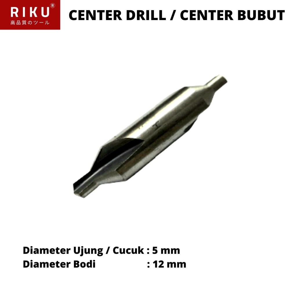 Jual Centre Center Drill / Center Bubut 5 mm mili - Bodi 12 mm mili ...