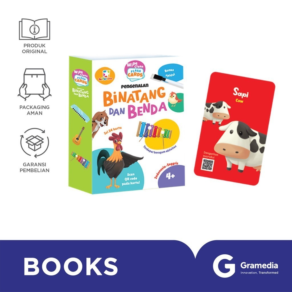 Jual Buku Opredo Wipe Clean Flash Cards: Pengenalan Binatang & Benda ...