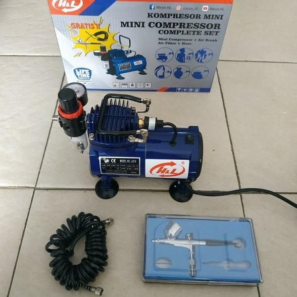 Jual Mesin Kompresor Compressor Angin Listrik Mini H&L Set Komplit ...
