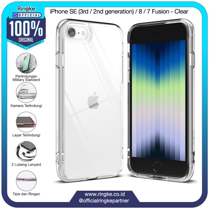 Jual Ringke iPhone SE 3/ 2 / 8 / 7 Fusion Clear Softcase Anti Crack ...