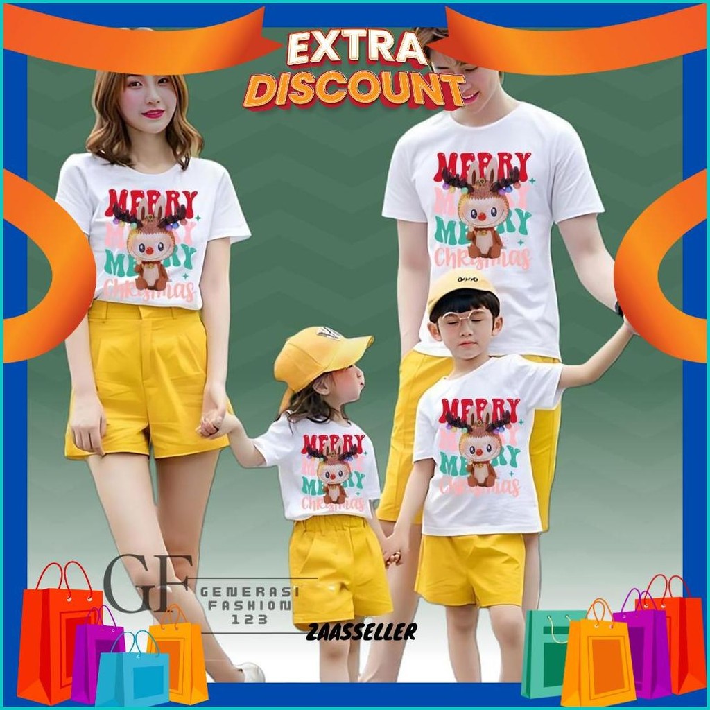 Jual Gf123/Kaos Atasan Natal Labubu Couple Dewasa Anak Cowok N Cewek ...