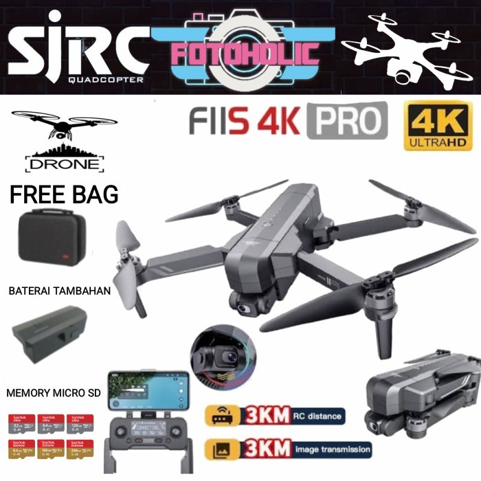 Jual Sjrc F11S Pro 4K 3Km/Drone Sjrc F11S Pro 4K 3Km Version Eis ...