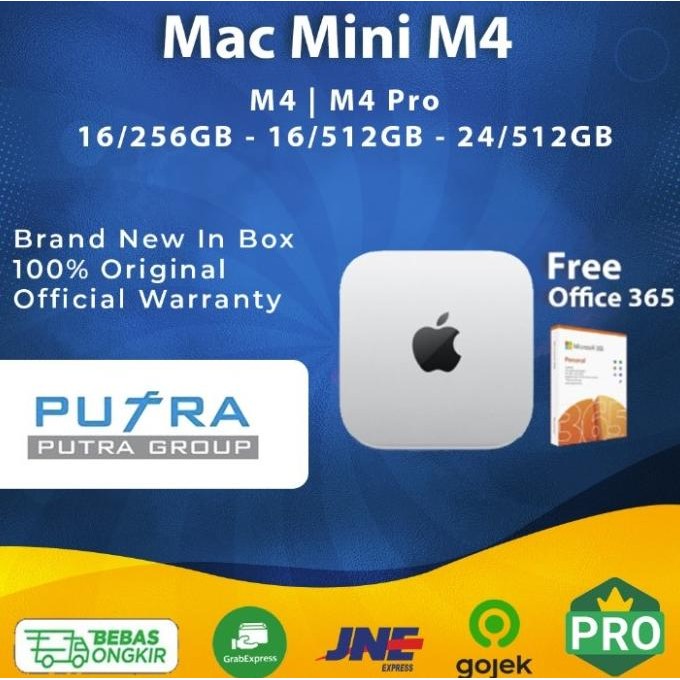 Jual Mac Mini M4 | M4 Pro 2024 512GB 256GB 16-Core GPU RAM 24GB MacMini Original | Shopee Indonesia
