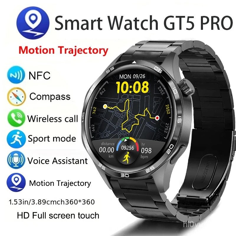 Jual GT5 PRO Smart Watch Men Watch 5 Pro AMOLED HD Screen Bluetooth Call GPS Trajectory NFC ...