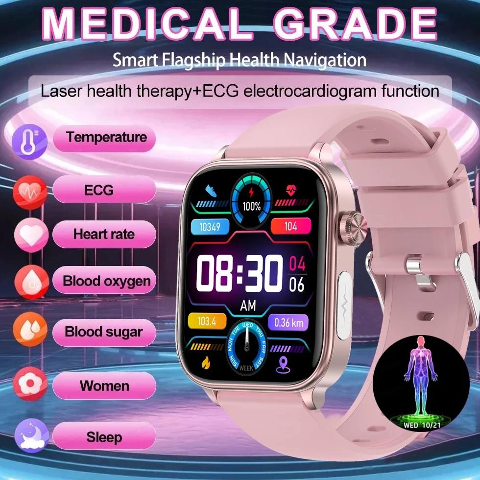 Jual Medical Grade Health Smart Watch Women AMOLED ECG Physical ...