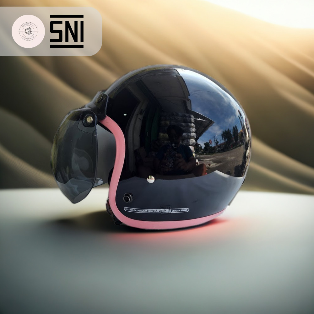 Jual Helm Bogo Dewasa Polos Solid Classic SNI HDS Helmet Half Face ...