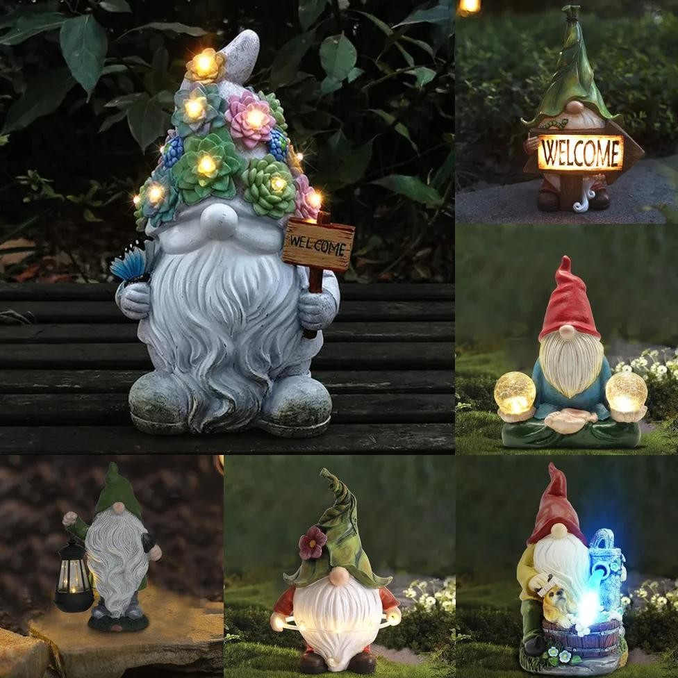Jual outdoor garden dwarf statue-resin dwarf statue carrying magic ball ...