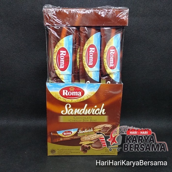 Jual ROMA SANDWICH CHOCOLATE ISI 12S (27G) | Shopee Indonesia