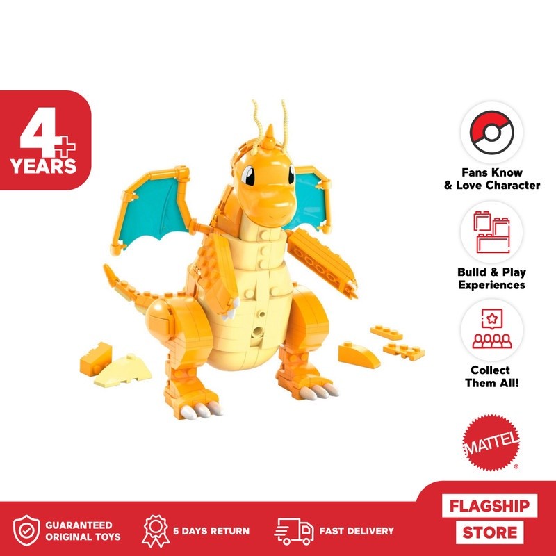 Jual Mega Pokémon Dragonite Large Scale Figure With Motion Building Set ...