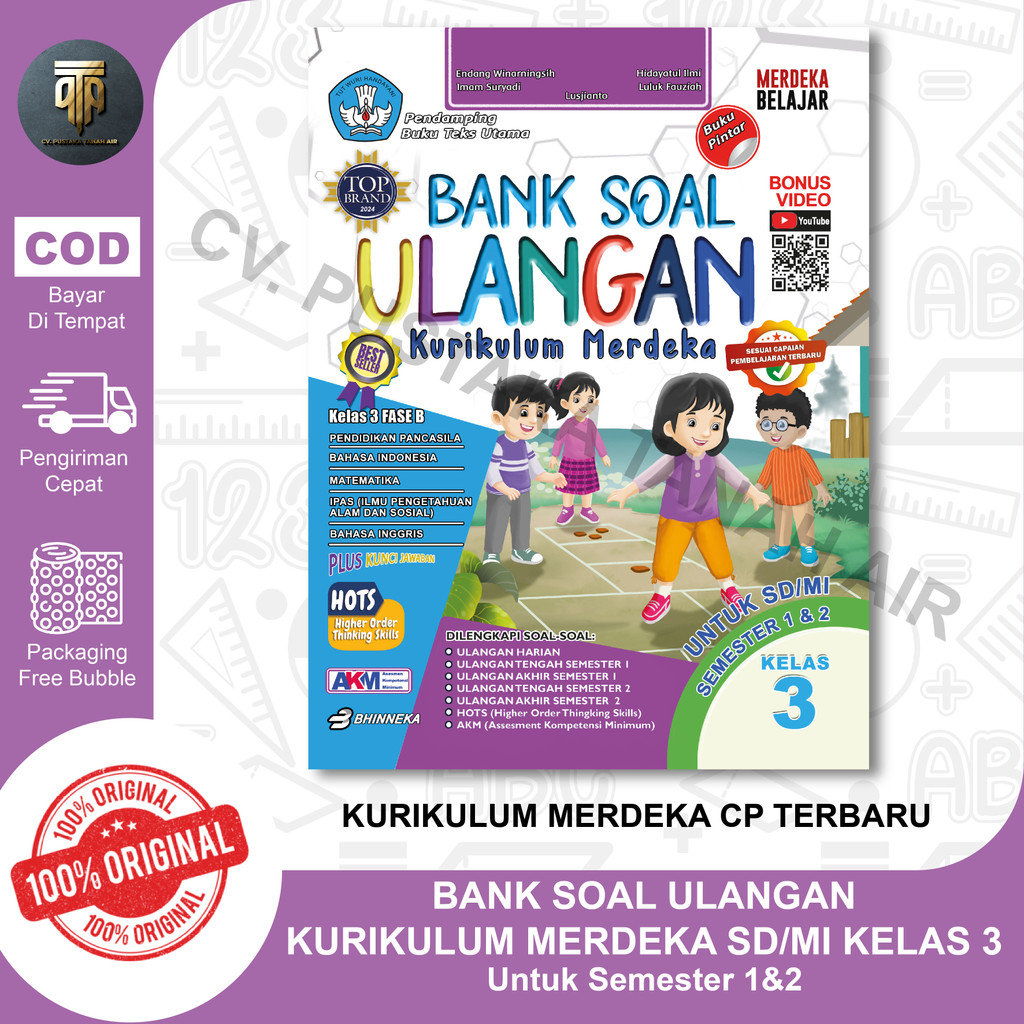 Jual Buku Bank Soal Ulangan Kurikulum Merdeka CP Terbaru SD/MI Kelas 3 (1 Buku isi semester 1&2 ...