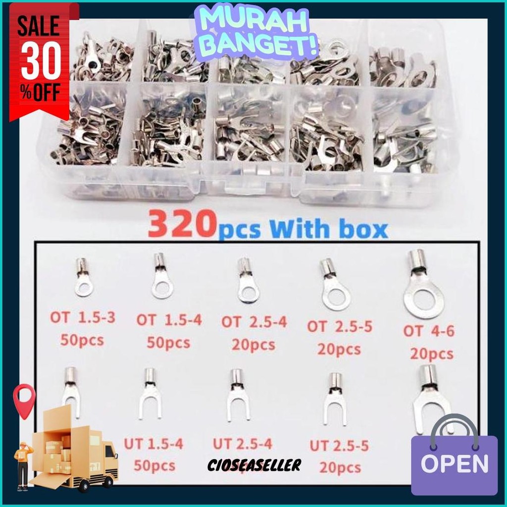 Jual Paket Skun Terminal Kabel Listrik Wire Crimp Connector Kit 320 Pcs ...