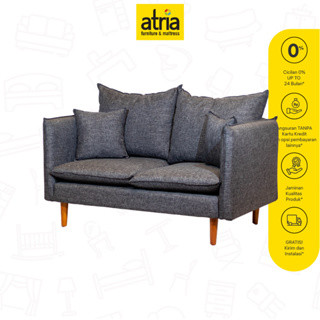 Jual Atria Sofa 2 dudukan Riyo Fabric Silver Black minimalis | Shopee ...