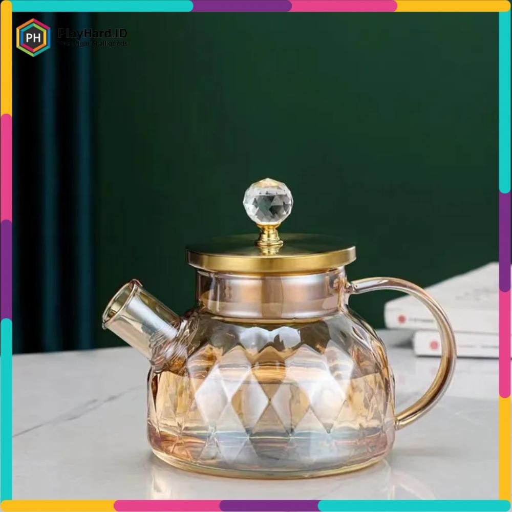 Jual Teko Kaca Teh Kopi Pitcher Tahan Panas Api Borosilicate Glass 1L ...