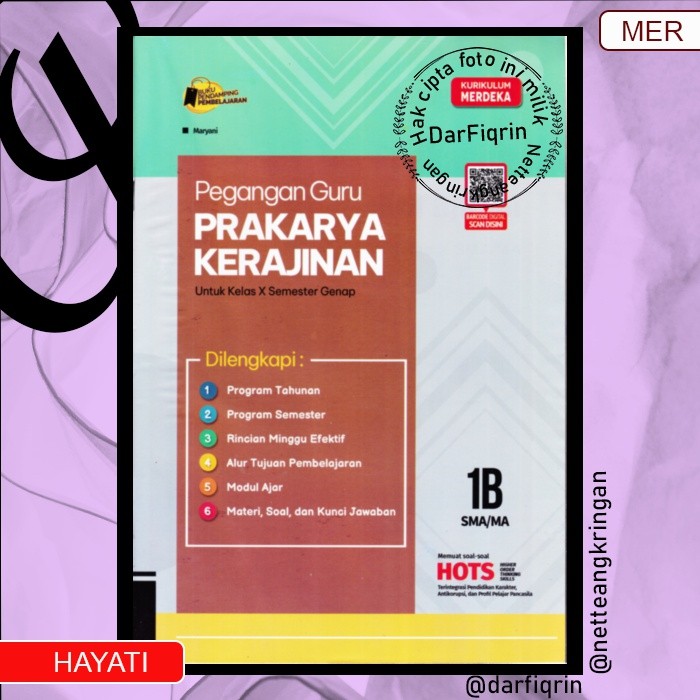 Jual Pegangan Guru Prakarya: Kerajinan Kelas 10 Semester 2-SMA/MA KURMER Kurikulum Merdeka ...