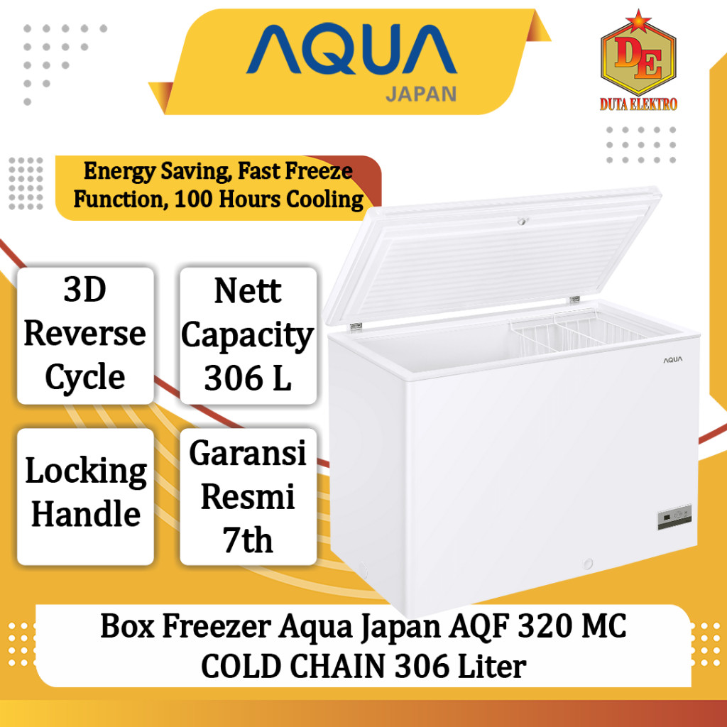 Jual Box Freezer Aqua Japan AQF 320 MC COLD CHAIN 306 Liter | Shopee Indonesia