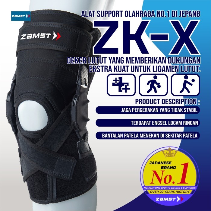 Jual Knee Brace Support Deker Ligamen Lutut Zamst ZK-X Japan Original | Shopee Indonesia