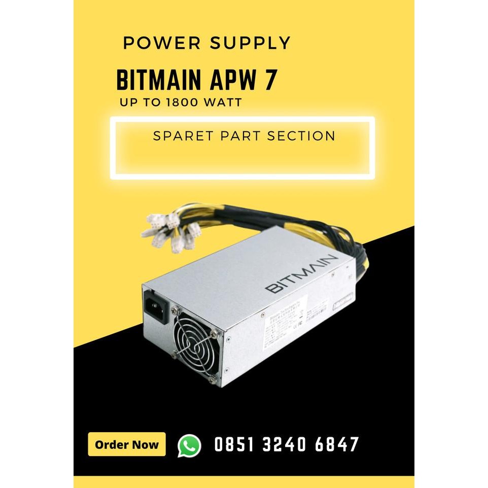 Jual Asic Power Supply Bitmain APW7 1800W High End Quality | Shopee ...