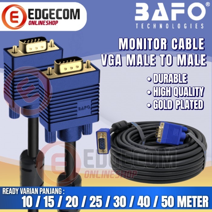 Jual BAFO KABEL VGA MALE TO MALE HQ 10 / 15 / 20 / 25 / 30 / 40 / 50 METER | Shopee Indonesia