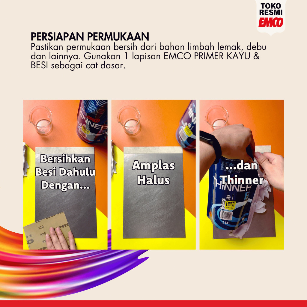 Jual GRATIS ONGKIR Emco Primer Kayu & Besi PKB - 1kg Cat Dasar Anti Karat Anti Rayap 1 KG ...