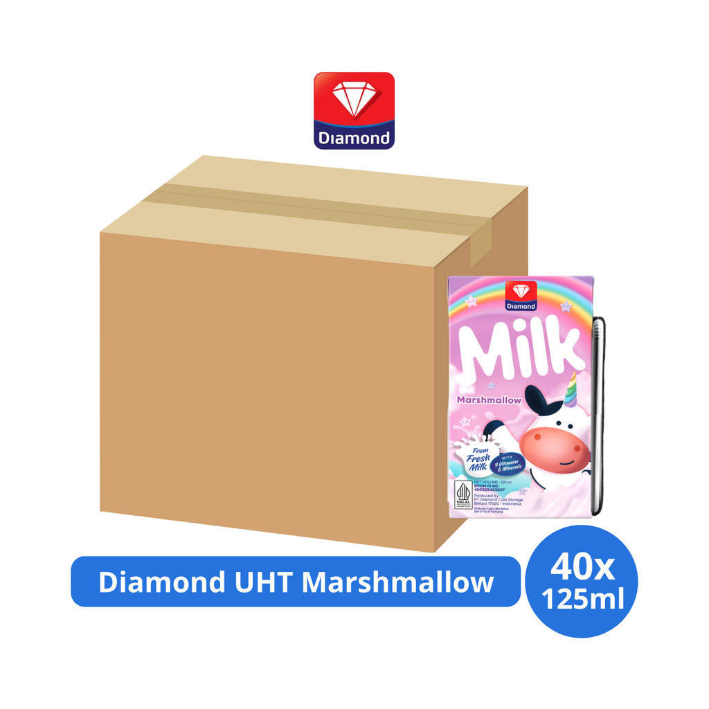 Jual Diamond Milk Susu UHT Marshmallow 125ml x 40 pcs [Karton] | Shopee Indonesia