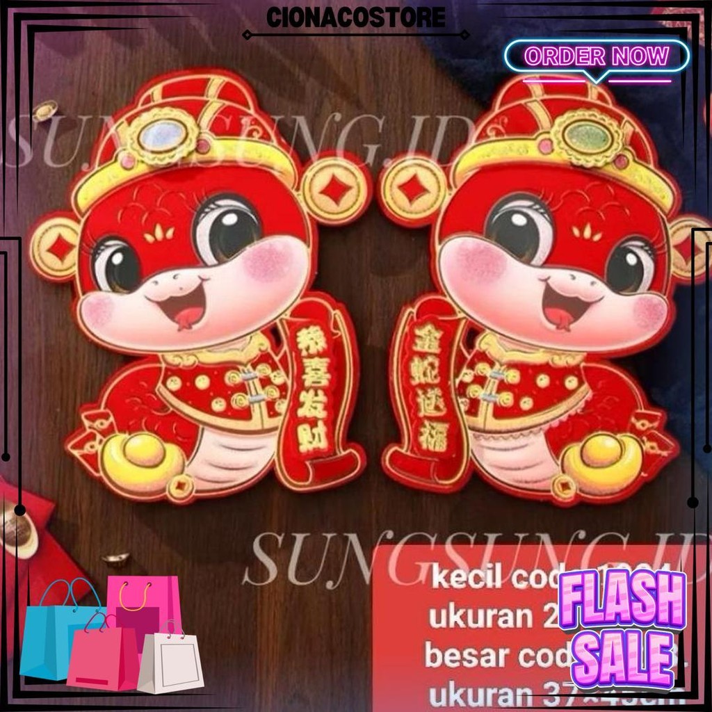 Jual Hiasan Tempelan Imlek Shio Ular 2025 / Hiasan Imlek Terbaru Shio ...