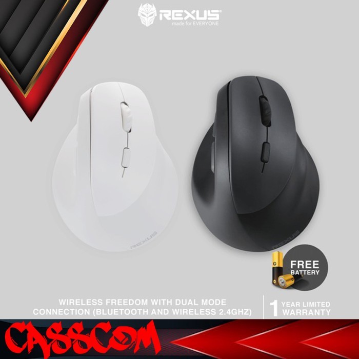 Jual Rexus Clif Vertical Mouse Wireless Dual Mode Connection Cliff ...