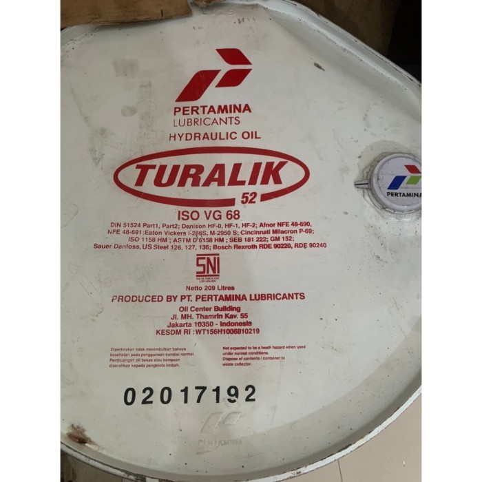 Jual ASLI Pertamina Turalik 52 ISO VG68 Oli Hidrolik (20 Liter ...