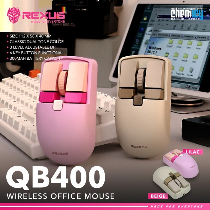 Jual Rexus QB400 Dual Mode Wireless Bluetooth Office Mouse | Shopee ...