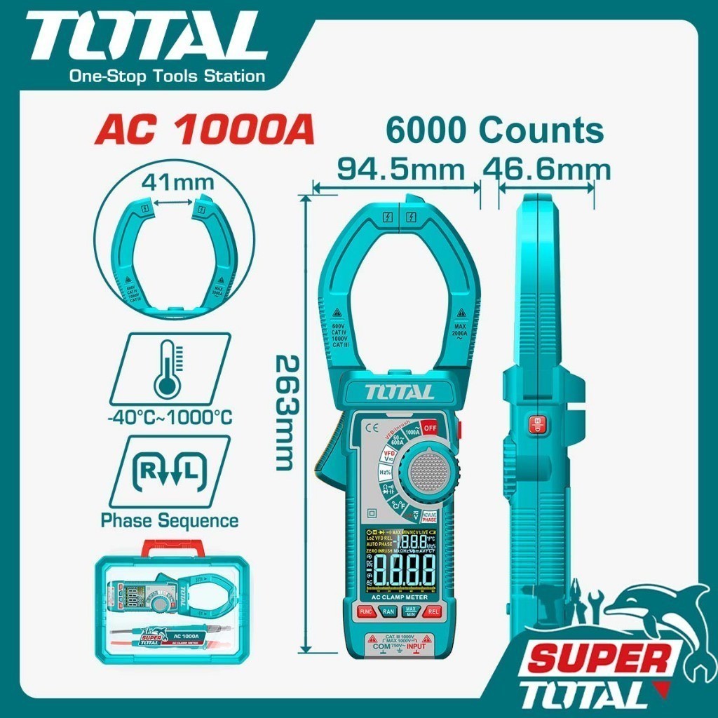 Jual 【TOTAL】Tang Ampere Digital / Digital AC Clamp Meter TMT7610001 ...
