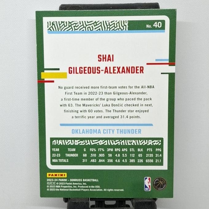 Jual Shai Gilgeous Alexander Chet Holmgren Josh Giddey OKC Donruss 23 ...