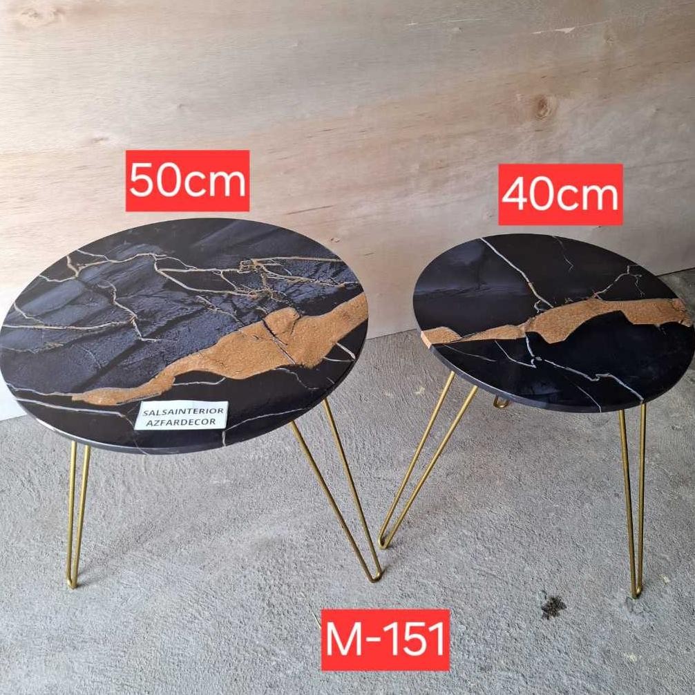 Jual MEJA tamu minimalis meja bulat marmer glosy kaki besi gold ...