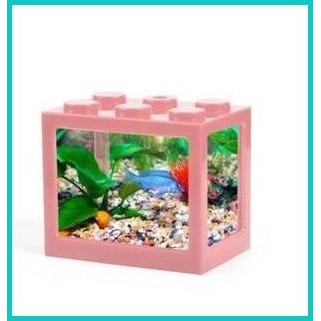 Jual Akuarium lego cupang akrilik mini 4 sisi lampu led usb aquarium ...