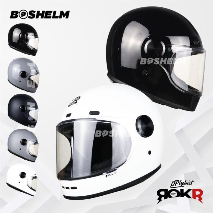 Jual HELM RETRO JP ROKR SOLID HELM FULL FACE SNI | Shopee Indonesia