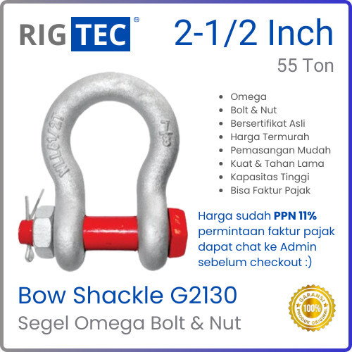 Jual Bow Shackle / Segel Omega 2-1/2 Inch 55 Ton Bolt & Nut G2130 ...