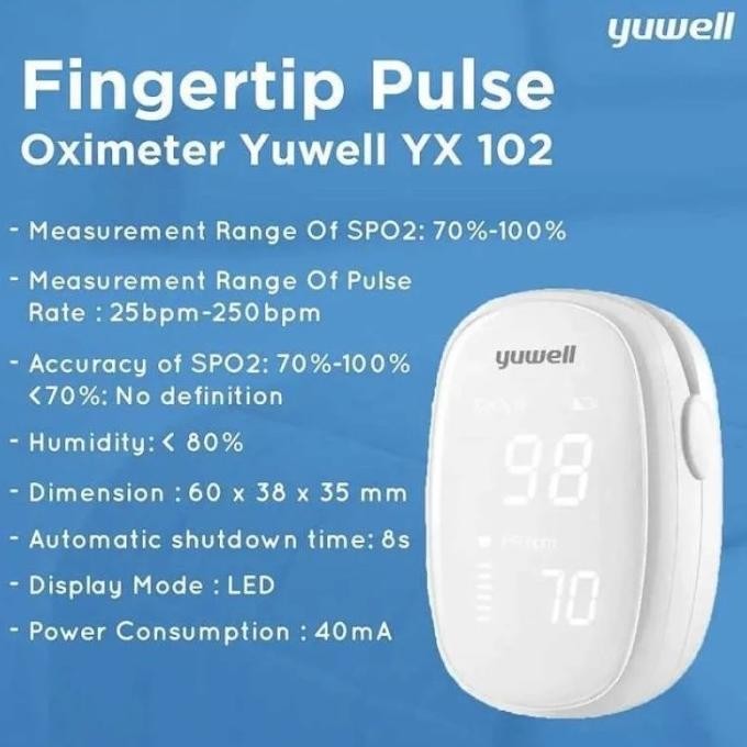 Jual Yuwell Yx102 - Pulse Oximeter Oxymeter - Ukur Saturasi Oksigen Yx ...