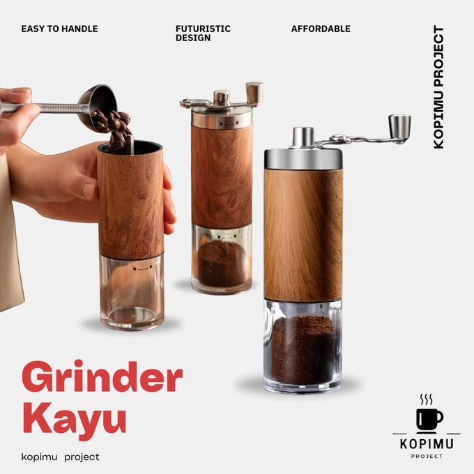 Jual Grinder Kopi Kayu Manual Hand Coffee Beans Grinder Aesthetic ...