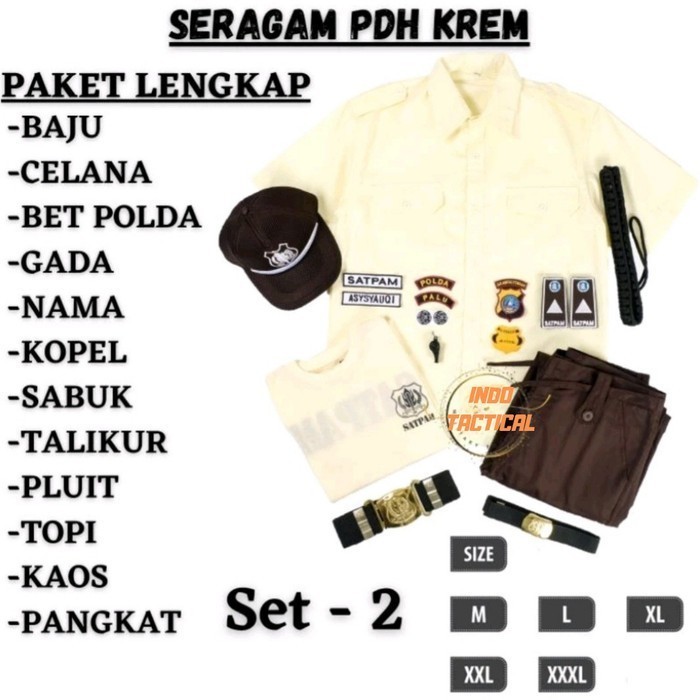 Jual Kaos Seragam Satpam Cream,Stelan Pdh/Pdl Krem Terbaru,Seragam Security Baru | Shopee Indonesia