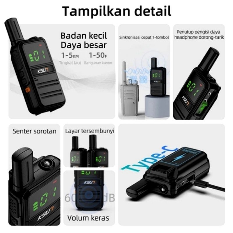 Jual Ht ksun X-Tfsi M3 plus uhf 400-470 Mhz original | Shopee Indonesia