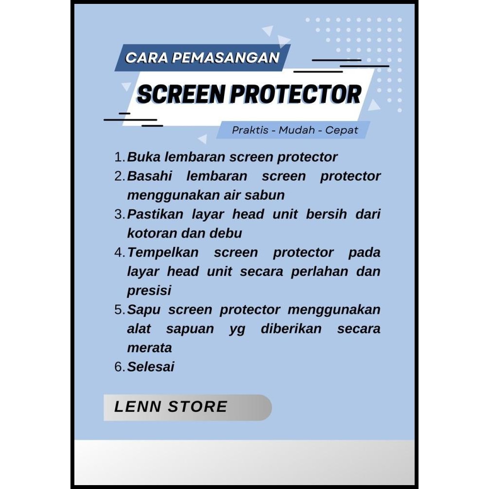 Jual GRATIS ONGKIR SCREEN GUARD PROTECTOR PELINDUNG LAYAR HEAD UNIT ...