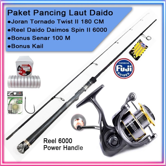 Jual Paket Pancing Laut Daido Daimos II Joran Tornado Twist 180 CM ...