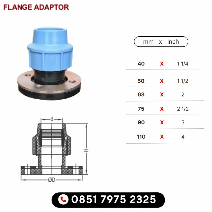 Jual Flange Adaptor Flange Adaptor Compression Pipa Hdpe ; Flange Adaptor Compresion Fitting ...