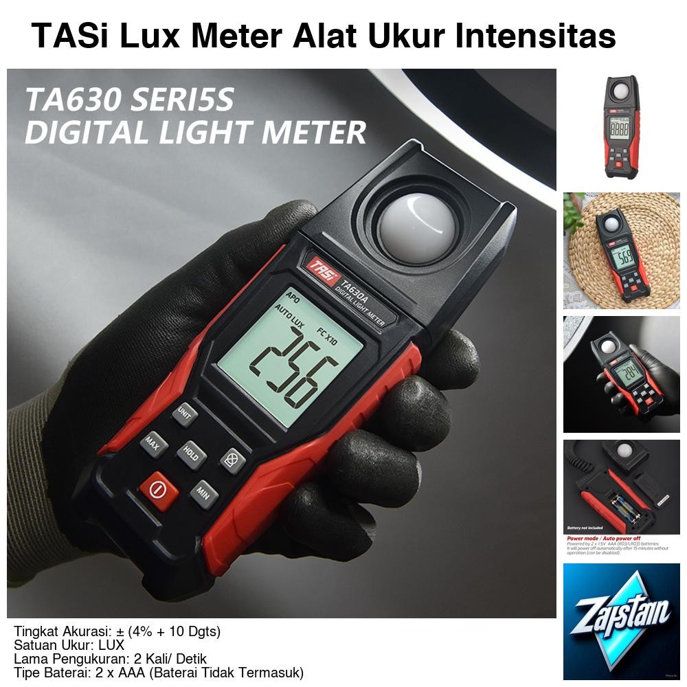 Jual TASi Lux Meter Alat Ukur Intensitas Cahaya Digital LCD Screen - TA630A | Shopee Indonesia