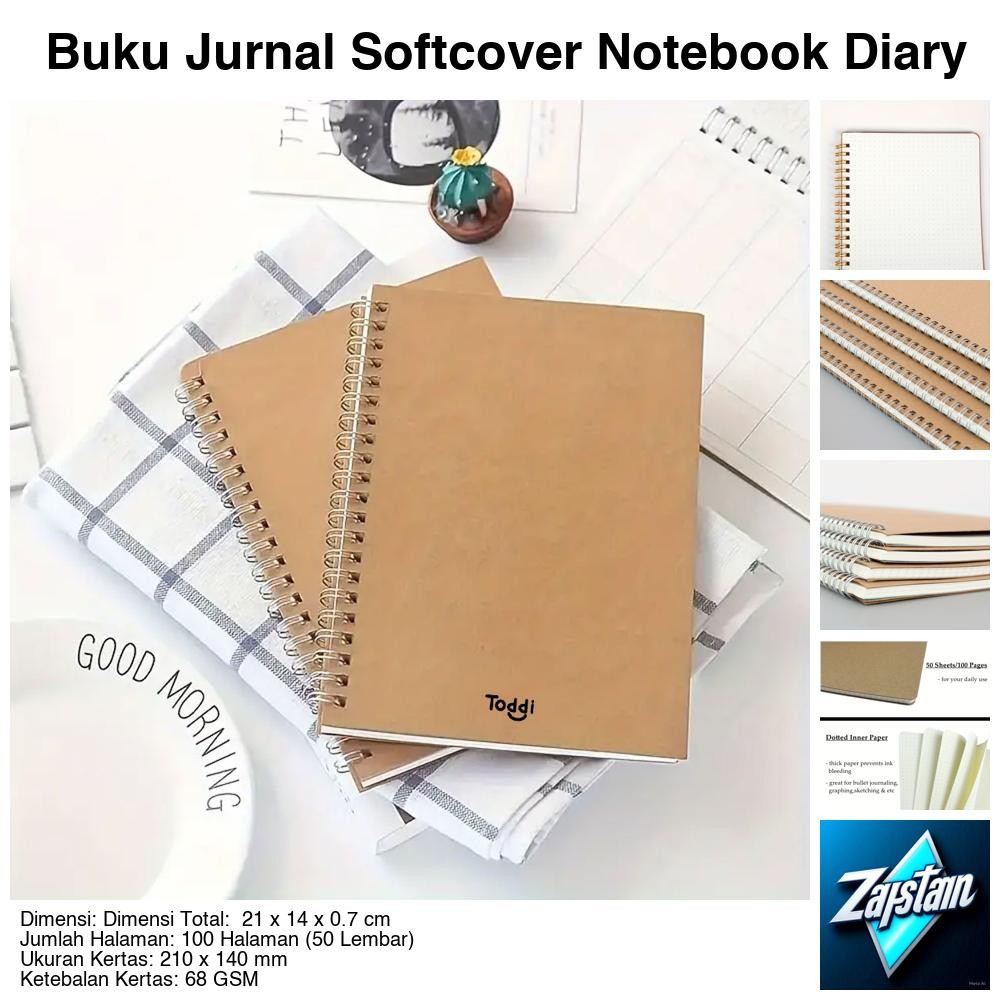 Jual Buku Jurnal Softcover Notebook Diary 68GSM 100 Halaman Dot Matrix ...