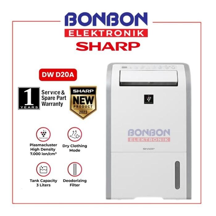 Jual Sharp Dehumidifying Air Purifier 50M Dw-D20A-W / Dehumidifier Dw D20A Plasmacluster High ...