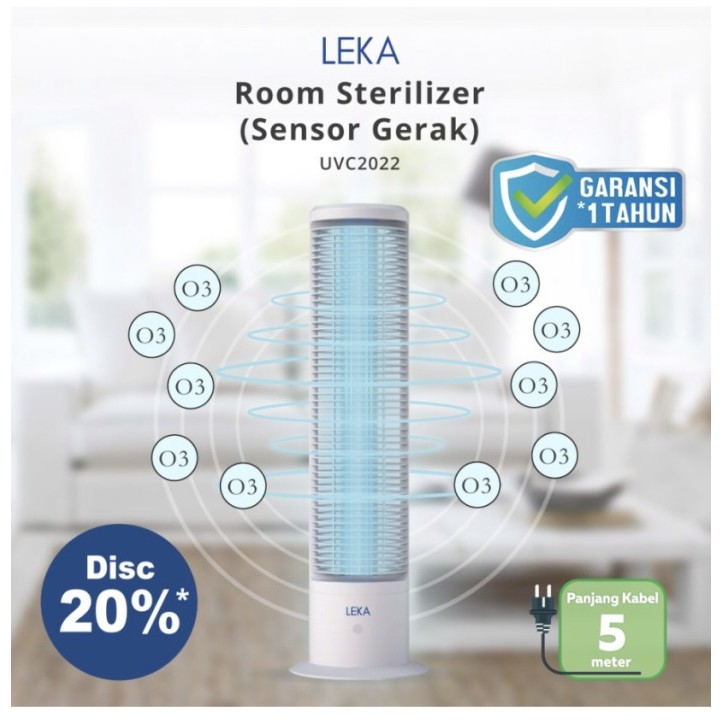 Jual LEKA 2022 UV Room Sterilizer Sensor Gerak (Sterilisasi Ruangan/Kantor) | Shopee Indonesia