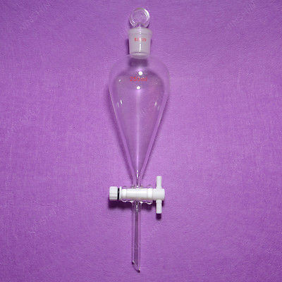 Jual 250ML Pyriform Separatory Funnel PTFE Stopcock Drop Tube Pear ...