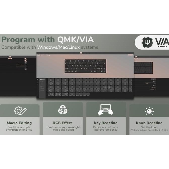 Jual Royal Kludge RK R65 Wired 65% Knob Layout Mechanical Keyboard ...